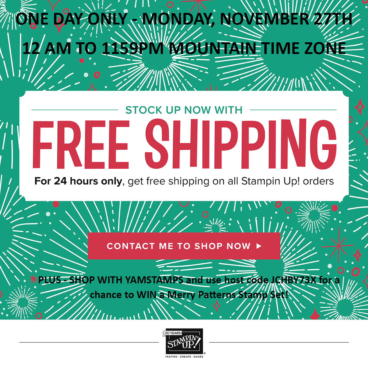 FREE SHIPPING! One Day Only! | Yamstamps.com - Linda's Stamping Blog