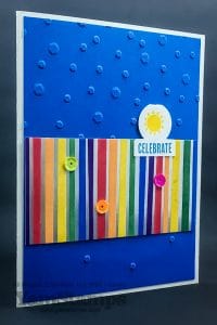 Rainbow Striped Card | Yamstamps.com - Linda's Stamping Blog