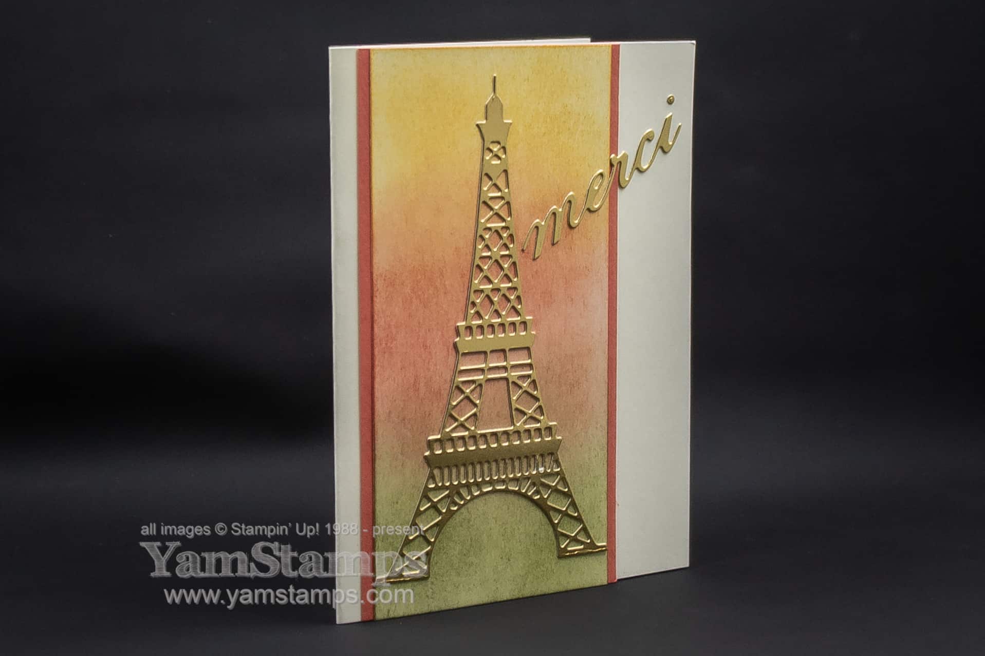 Eiffel Tower Thank You Card | Yamstamps.com - Linda's Stamping Blog